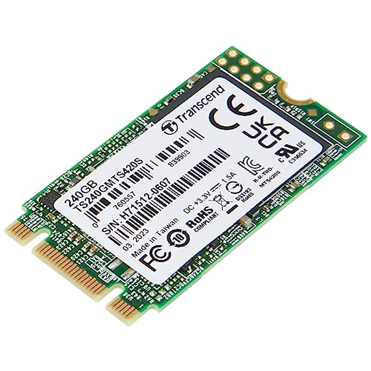 Transcend 240GB M.2 SATA III 6GB/S SSD MTS420 3D TLC Flash 42mm Form Factor