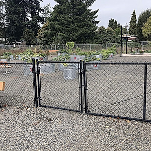 Adjust-A-Gate Adjustable Chain Link Square Corner Complete Gate Kit, Fit-Right, Black, 6'H