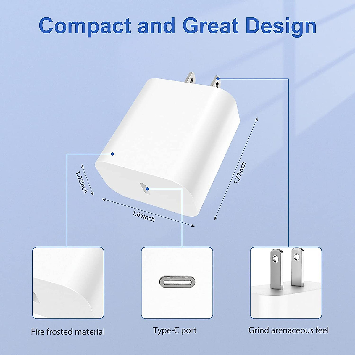 USB C iPhone Fast Charger with Cable, 20W PD Type C Charger Fast Wall Charger with 5ft USB C to Lightning Cable for iPhone 14 13 12 Pro 11 Xs Max XR X 8 Plus iPad Pro and iPad Air 3 iPad Mini 5