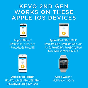 Kwikset - Kevo 99250-202 Kevo 2nd Gen Bluetooth Touch-to-Open Smart Keyless Entry Electronic Deadbolt Door Lock Featuring SmartKey Security, Satin Nickel