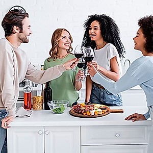 Vees Goods Acacia Wood Cutting Board with Handle - Kitchen Round Cutting Board Set includes Glove and Towel - Great Use for Pizza, Charcuterie, Chopping Board - Size (15.9” x 12.2”)