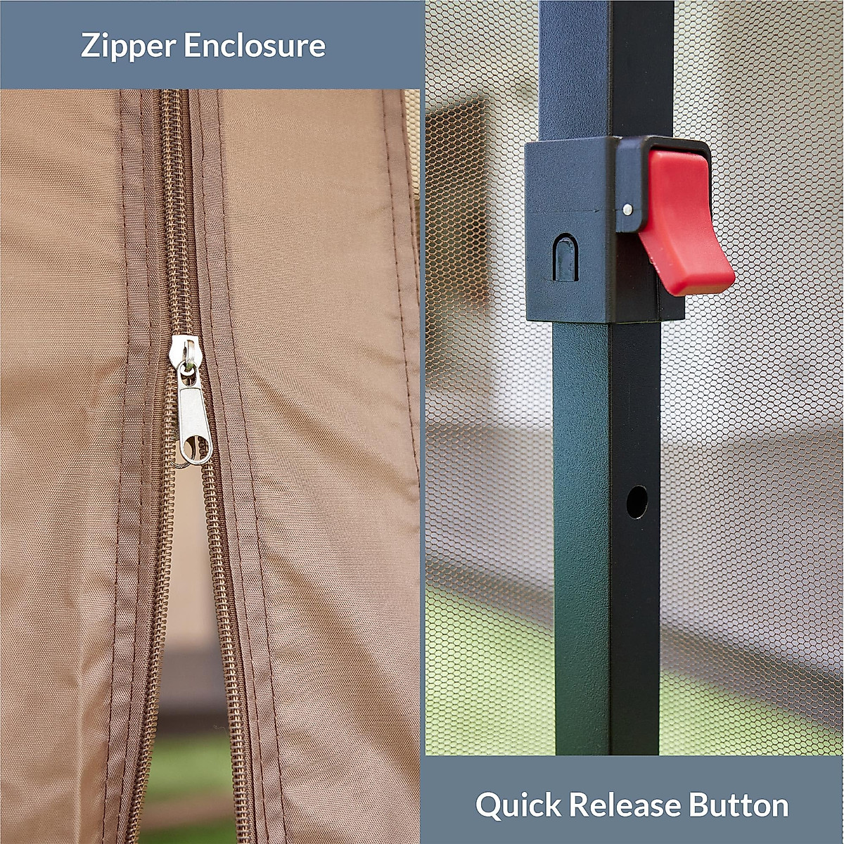 BELLEZE 13x13Ft Gazebo, Pop Up Gazebo Double Roof Outdoor Canopy with Mosquito Netting, Stable Steel Frame and Carry Bag, Height Adjustable Patio Gazebo for Backyard, Garden, Lawn