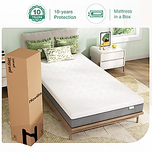 Novilla Queen Mattress, 6-Inch Gel Memory Foam Mattress for Cool Sleep & Pressure Relief，Medium Firm Queen Size Mattress in a Box, Bliss