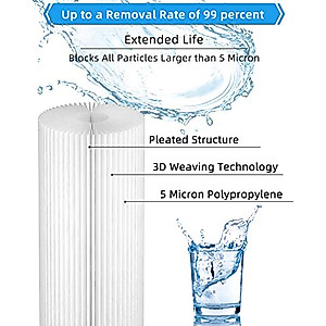 Fil-fresh 5 Micron 10" x 4.5" Whole House Water Filter Compatible with GE GXWH40L, FXHSC, Culligan R50-BBSA, Dupont WFHDC3001, W50PEHD (2 Pack)