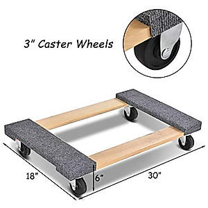 Toolsempire 4 Wheel Dolly Cart, 30" x 18" Furniture Dolly for Moving Carrier, 1000 lbs Capacity, Heavy Duty Movers