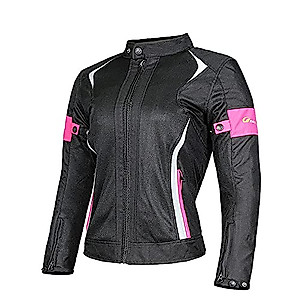 Riding Tribe Women's Motorcycle Jacket Coat Summer Waterproof Lady Teens Girl Riding Reflective Anti-collision Motorbike Jackets(PINK JACKET, S)