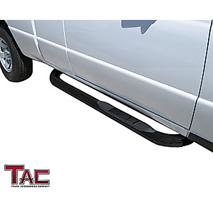 TAC Side Steps fit 1998-2011 Ford Ranger/Ranger Edge Super Cab 2DR / Mazda B Series Super Cab 2DR Pickup Truck 3" Black Side Bars Nerf Bars Running Boards Off Road Exterior Accessories (2 PCS)