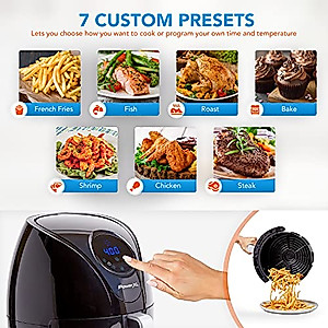 PowerXL Air Fryer 4 QT Maxx, Special Edition 2022, Extra Hot Air Fry, Cook, Crisp, Broil, Roast, Bake, High Gloss Finish, Black (4 Quart)