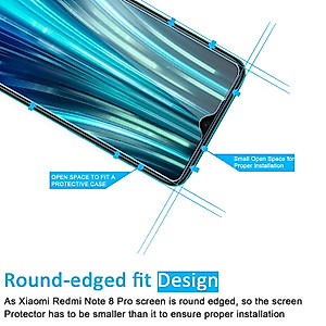 NEW'C 3 Pack Designed for Xiaomi Redmi Note 8 Pro, Redmi 9 Screen Protector Tempered Glass, Case Friendly Anti Scratch Bubble Free Ultra Resistant