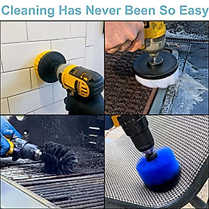 ProSMF Ultimate Drill Brush Set - Drill Brush Attachment Set - Drill Cleaning Brush Attachment Set - Scrub Brush for Drill - Drill Scrubber Brush Kit - Cleaning Brushes for Drill