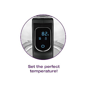 Salton GK1758 Temperature Control 1.7L with Tea Steeper Electric Kettle, Stainless Steel, Glass