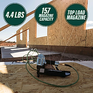 Metabo HPT 7/16-Inch Standard Crown Stapler | Pro Preferred Brand of Pneumatic Nailers | 16 Gauge | Accepts 1-in. to 2-in. Staples | Ideal for Sheathing, Roof Decking, & Subfloor Install | N5008AC2
