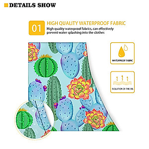 WELLFLYHOM Apron Waterproof Women Cute Cooking Barking Cleaning, Adjustable Neck Apron for Chef, Kitchen, Home, Restaurant, Bistro, Work Shop, Personalized Butterfly Sunflower Heart-Shape Pattern