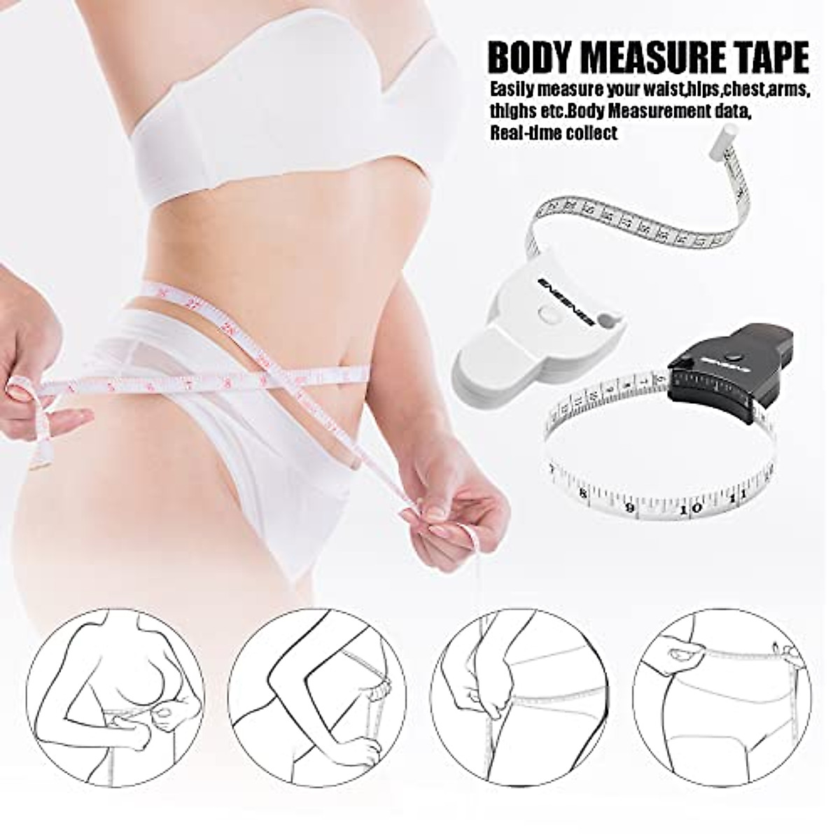 3PCS Tape Measure Body Measuring Tape 60inch (150cm), Retractable Measuring Tape for Body Measurement & Weight Loss, Accurate Body Tape Measure for Fitness, Tailor, Sewing, Handcrafts, Clothes