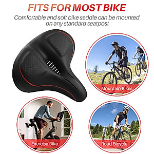 Oversized Bike Seat for Peloton Bike & Bike+, Comfort Seat Cushion Compatible with Peloton, Road or Exercise Bikes, Bicycle Wide Saddle Replacement for Men & Women, Accessories for Peloton
