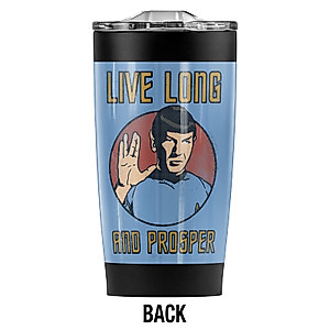 LOGOVISION Star Trek Live Long And Prosper Stainless Steel Tumbler 20 oz Coffee Travel Mug/Cup, Vacuum Insulated & Double Wall with Leakproof Sliding Lid | Great for Hot Drinks and Cold Beverages