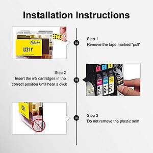 Kogain Compatible Ink Cartridges Replacement for Brother LC51 Ink Cartridges, Work for Brother MFC-240C MFC-440CN MFC-465CN MFC-665CW Printer 15-Pack (6 Black,3 Cyan, 3 Magenta, 3 Yellow)