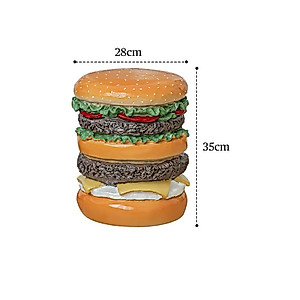 Small Stool for Living Room Bedroom Cute Stylish Stool Hand Painted Ergonomic Multifunctional Shoe Changing Stool (Burger Stool)