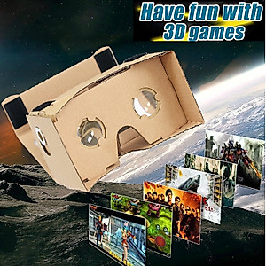 Google Cardboard Kit DIY 3D Glasses by Lubar Virtual Reality Video Viewer Compatible with Android and iOS Smartphone