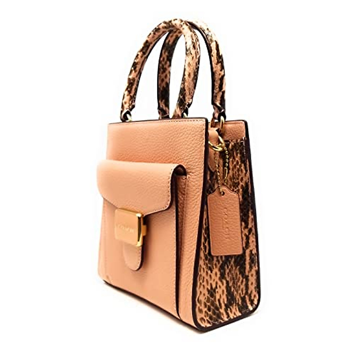 Coach Women's Mini Pepper Crossbody (Pebbled and Snake Embossed Leather - Shell Pink)