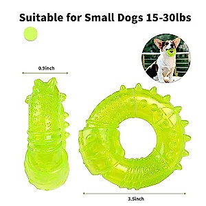 SPOFLY Teething Puppy Chew Toys, Interactive Treat Dispensing Toy for Small Dogs, Teething Rings for Puppies 0-6 Months, Puzzle Enrichment, Relieve Boredom & Stimulate Play (S)
