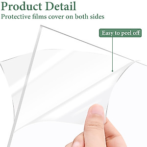 Duufin 15 Pack Clear Plexiglass Sheets 4" x 6" Clear Acrylic Sheets 0.04" Thick Extruded Plexiglass Panels Transparent Plastic Sheet for Picture Frame Glass Replacement, Projects Display, Painting