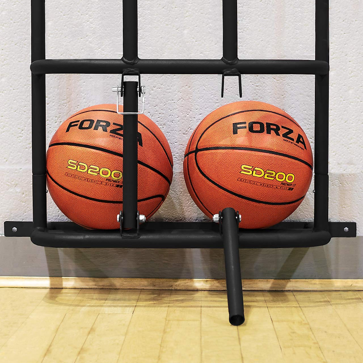 FORZA Wall Mounted Sports Ball Holder | Mounted Holder on Wall for Balls | Basketball & Soccer Ball Garage Storage | Storage Rack for Basketball | Vertical Storage (12 Ball Capacity)