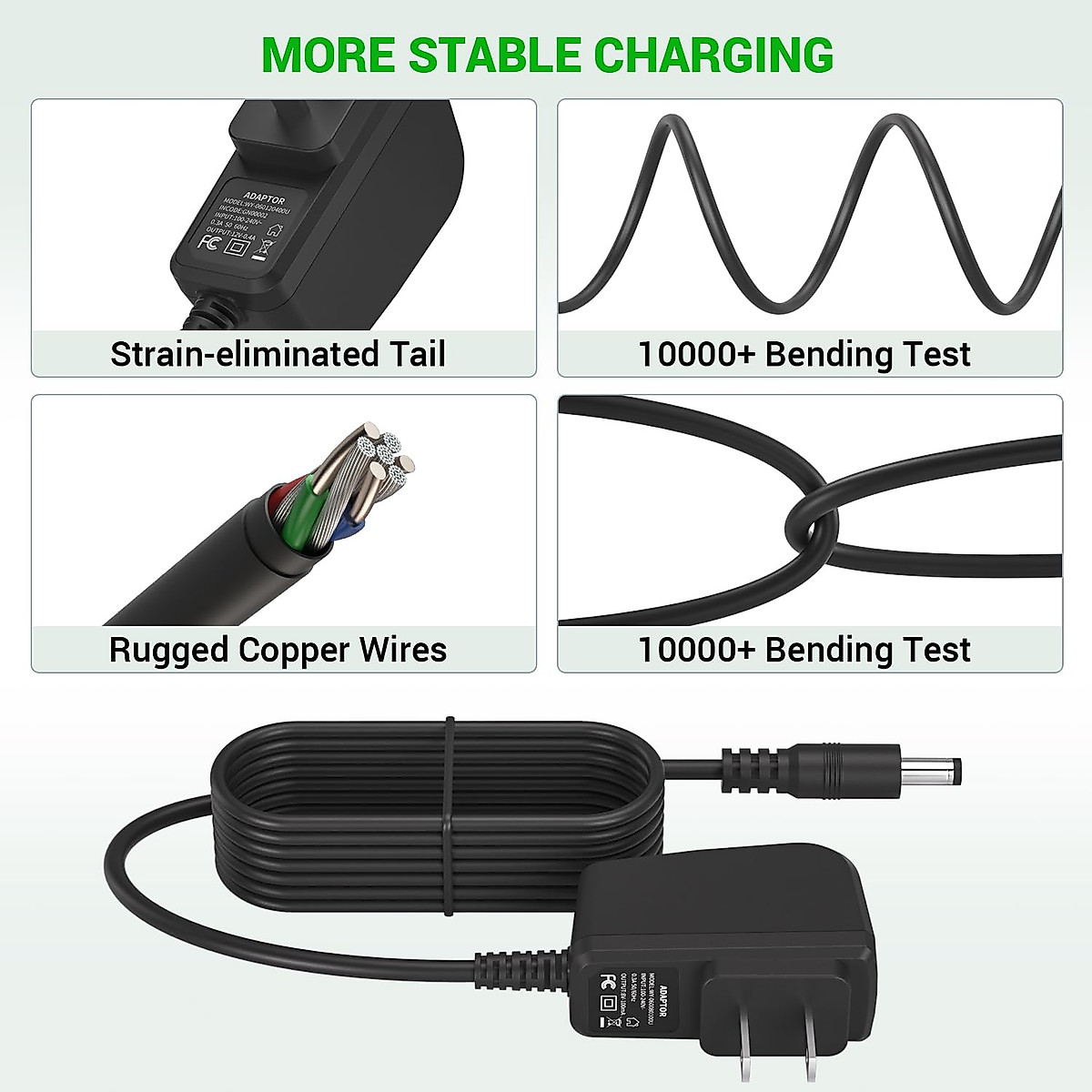8V Shaver Charger Replacement Compatible with Philips HQ840 Norelco Multigroom Series 3000 MG3750 MG3750/50 MG3750/10 MG3750/60 MG3760 MG3760/50 Power Supply Cord Battery Charger (8V 100mA)
