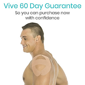 Vive Kinesiology Tape (105 Feet) - Therapeutic Athletic Support Tape - Uncut Kensio Roll - Muscle and Joint Recovery for Shoulder, Back, Knee, Elbow and Ankle Pain Relief - Waterproof for Sports