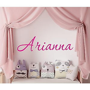 (Choose Both Your Name and Initial; Both Font and Color) Personalized Baby Girls Decal Nursery Decor Custom Vinyl Wall Decal, Wall Stickers (Multi-Size Choices) (Single Name (Without Initial))