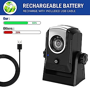 MHCABSR Wireless Backup Reversing Camera, WiFi Dash Camera Work with Phone IP68 Waterproof IR Night Vision Wide Angle Magnetic Rear View Parking Camera for Trailers Trucks RVs Camper Car