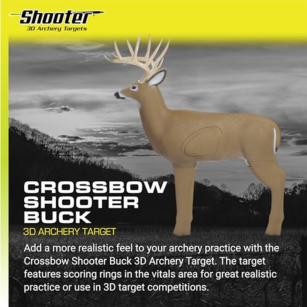 Big Shooter Crossbow Buck 3D Archery Target with Replaceable Core, Brown