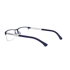 Emporio Armani Men's EA1041 Rectangular Sunglasses, Rubber Blue/Demo Lens, 53 mm