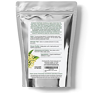 Organic Dried Elderflowers 4 oz. (113g), USDA Certified Organic Dried Elder Flowers, Organic Elderflower Tea, Elder Herb Tea, Elderberry Flower Tea, Flor De Sauco, Whole
