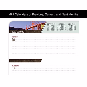 Dated High School Student Planner 2023-2024 Academic School Year, Small (5.5" by 8.5") Block Style Datebook with Campus Cover