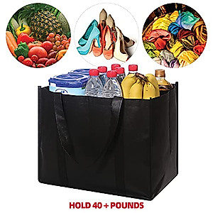 Set of 16 Reusable Grocery Bags Extra Large Super Strong Heavy Duty Shopping Tote Bags with Reinforced Handles