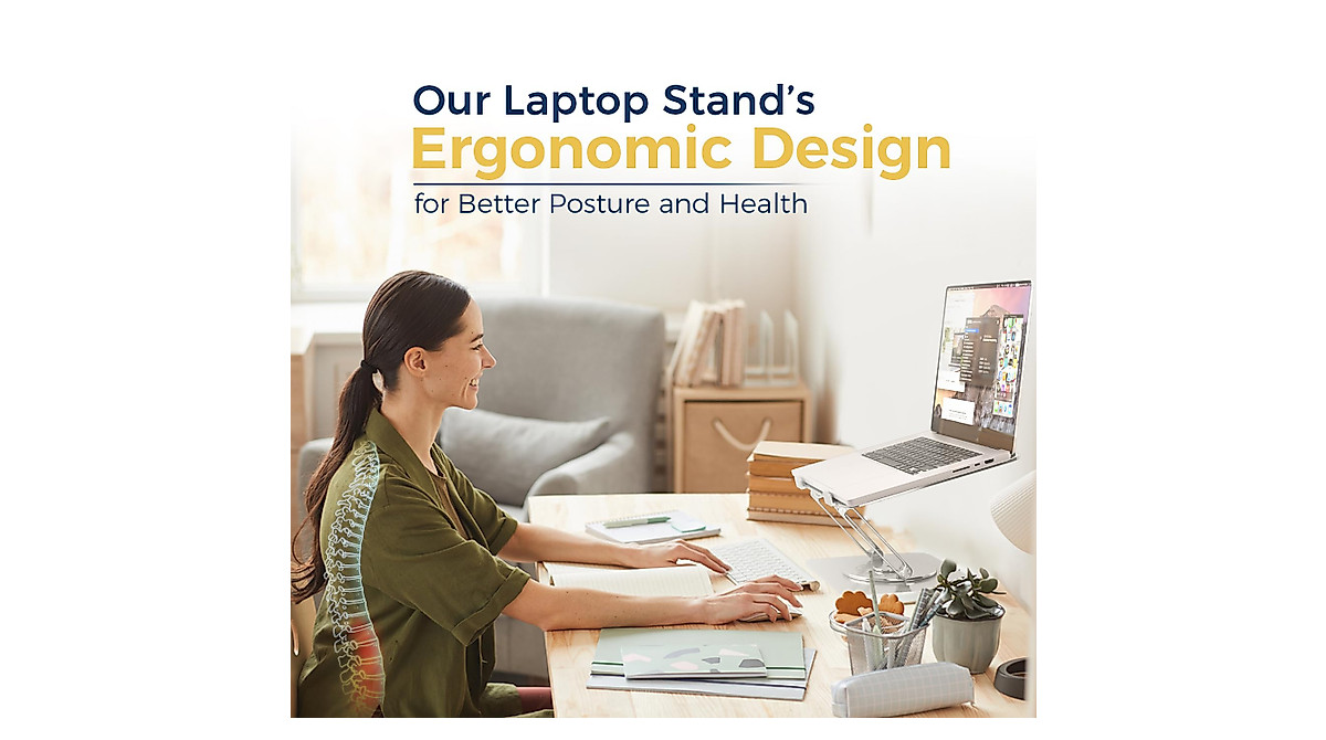 TechSync 360° Rotating Laptop Stand - Ergonomic & Portable