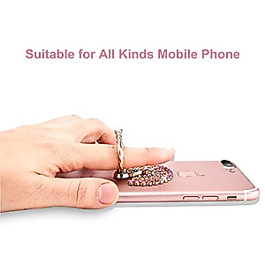 4 Pack Phone Ring Stand, Diamond Bling Butterfly Cell Phone Kickstand Grip, 360 Rotation Universal Multi Angle Metal Phone Ring Holder (2 Butterfly, 2 Swan, 1 Strip)