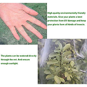Aphrolin Plant Cover Bags, 4.6X 3.4 Feet Reusable Thicken Encrypted Garden Netting Mesh with Drawstring, Fruit Tree Plant Protect Netting, Plant Cover for Pest, Insect Bird Barrier Netting (2 Pcs)