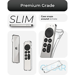 TotalMount Air Rim Case for Apple TV Remotes – Slim, Hybrid Apple TV Remote Case with Ultimate Drop Protection – Clear