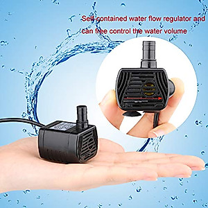 Driew USB Water Pump, 2 Pack Usb Fountain Pump Water Fountain Pump Submersible Water Pump 3W DC 3.5-9V 200L/H