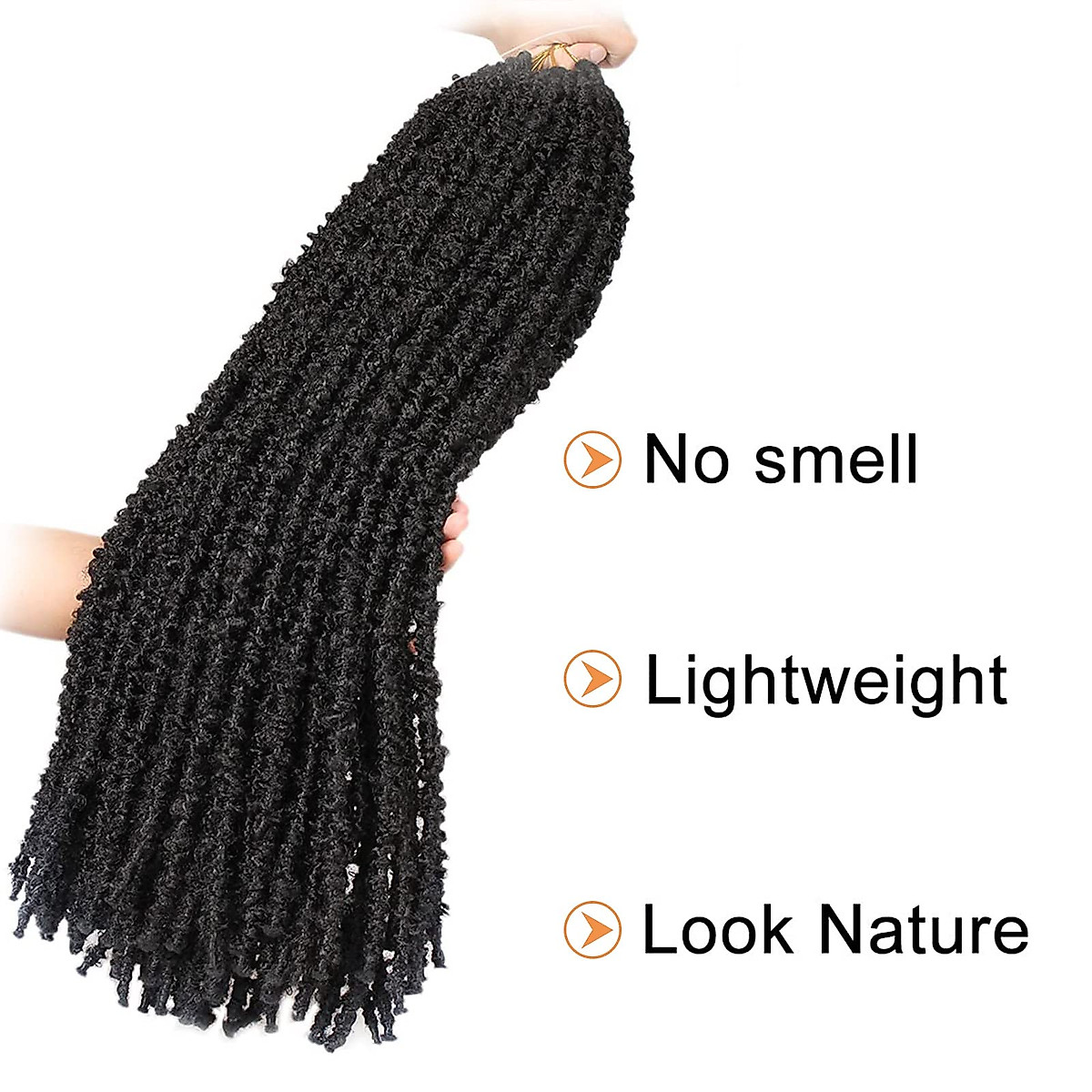 ZRQ 30 Inch Butterfly Locs Crochet Hair Long Distressed Faux Braids Hair Pre-looped Synthetic Crochet Soft Locs 30 In Goddess Locs Hair Extensions (6 Pack 1B#)