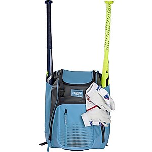 Rawlings | FRANCHISE Backpack Equipment Bag | Baseball / Softball | Columbia Blue