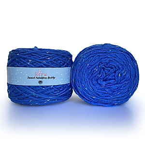 Tweed Twinkles Bulky, Thick Acrylic Yarn for Knitting and Crocheting Chunky Blanket, 2 Cakes (400yds/400g) #5 Bulky Chunky Weight (Sky Blue)