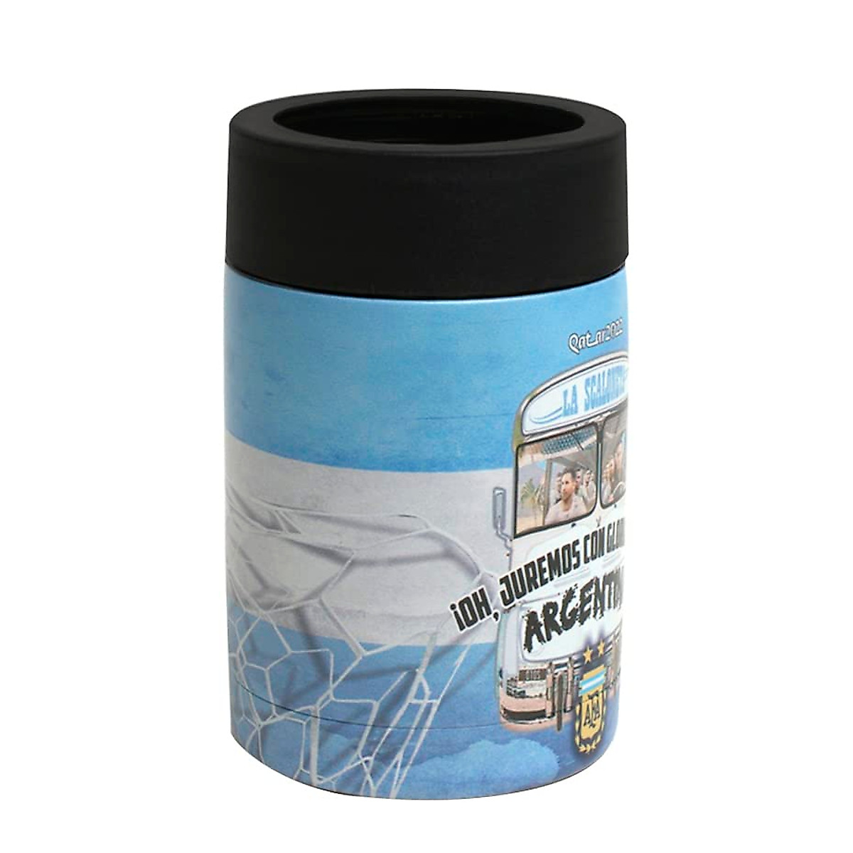 FanasShop Can Cooler - Double Wall Stainless Steel Can holder - Vacuum insulated Standard Cans for all Drinks - Beverage Can Designed for Soccer World cup 2022 (Argentina)