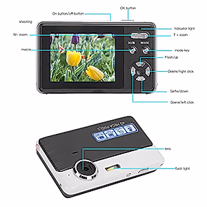 PUSOKEI Digital Camera for Kids, Small Digital Camera with 16x HD Digital Zoom 32GB, 2.4 Inch IPS Screen Mini Video USB Rechargeable Camera(Black)