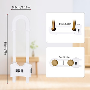 4 Pack U-Shaped Sliding Cabinet Locks Multifunctional Child Safety Lock Adjustable Baby Proof Clips for Home Cabinets Refrigerator Doors Cabinet Knobs and Window Handles