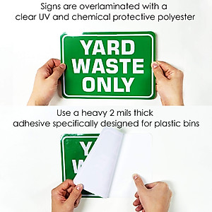 Yard Waste Sticker Yard Waste Only Signs 2 Pack 10" x 7" Recycle Yard Debris Only Stickers, Self Adhesive Vinyl Water Proof Yard Waste Decals, Outdoor & Indoor