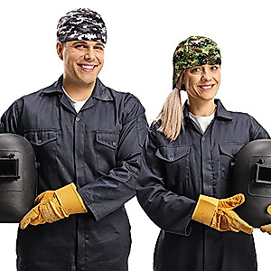 Mepase 4 Pcs Welding Caps Welding Beanie Hats Bulk for Men Women Welder's Cap Welding Helmet Liners Welding Accessories Tool(Many Colors, Summer Camo)