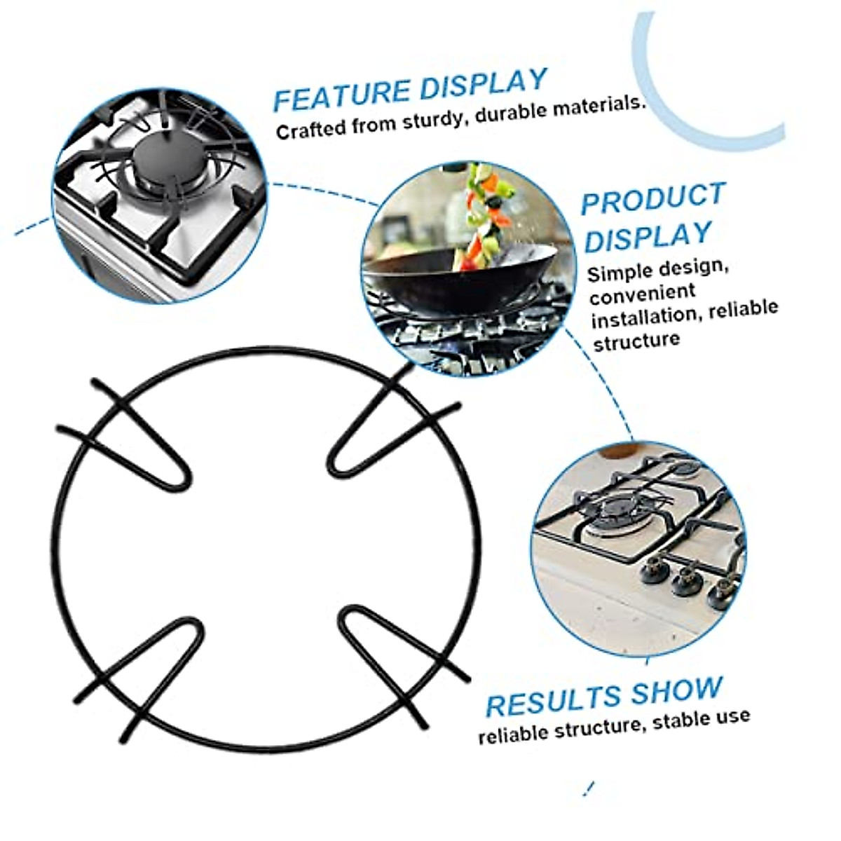 VILLCASE Shelf for Stove Iron Shelf Brackets Tool Stand 4pcs Non- Pot Rack Wok Accessories Gas Stove Support Gas Stove Accessory Black Iron Gas Stoves Tool Pan Holder Oven Accessories